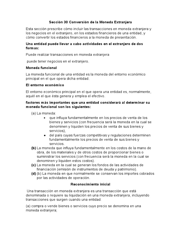 Conversión de Moneda Extranjera | PDF | Moneda | Tipo de cambio