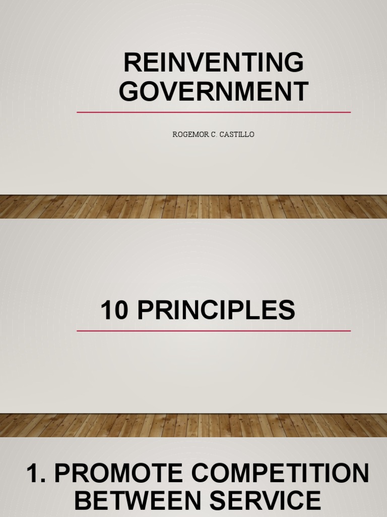 10 Principles for Government Reinvention | PDF