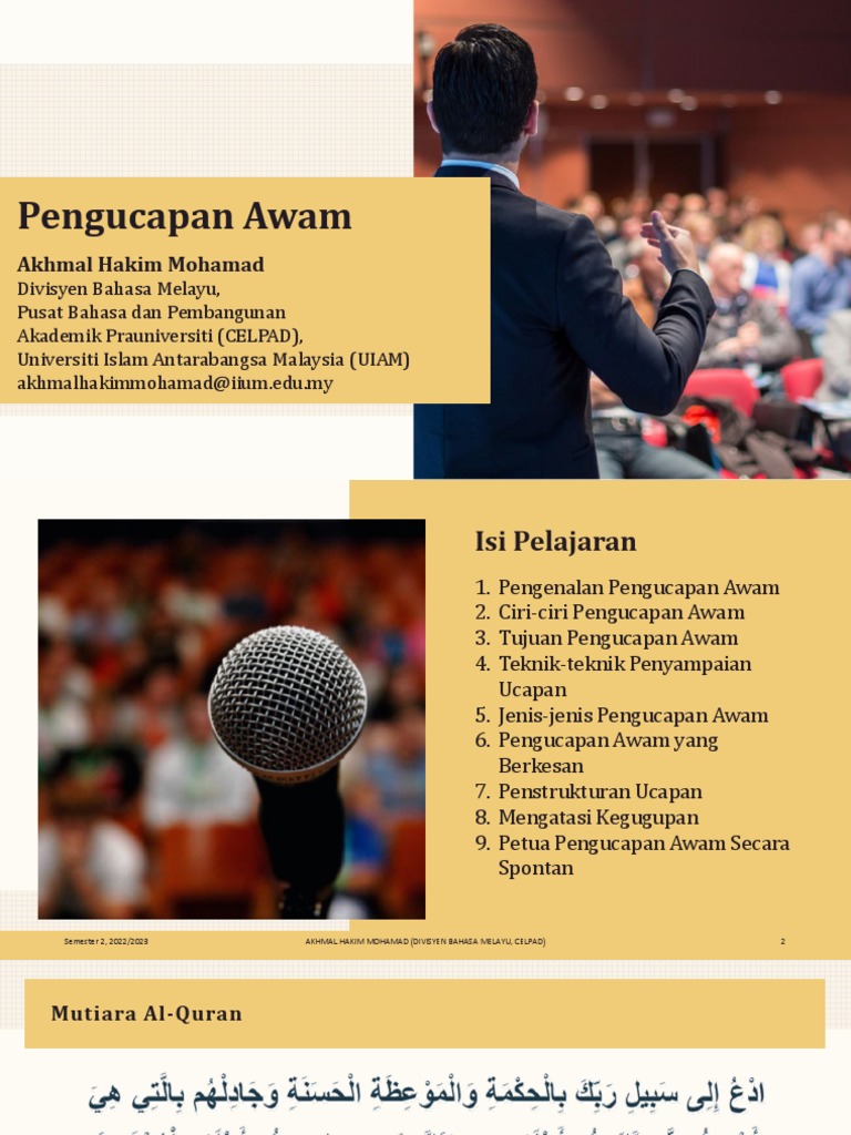 Tajuk 2a - Pengucapan Awam PDF | PDF