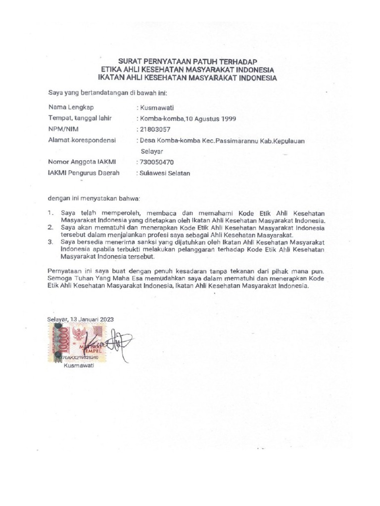 Surat Etika PDF | PDF