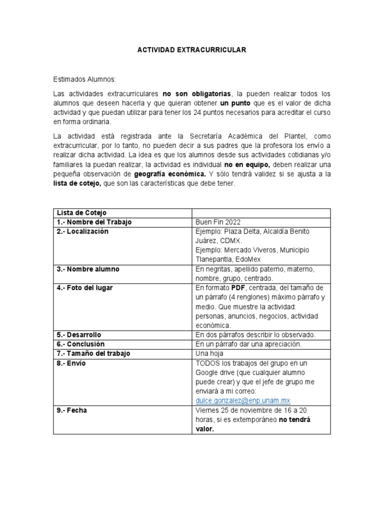 Actividad Extracurricular | PDF
