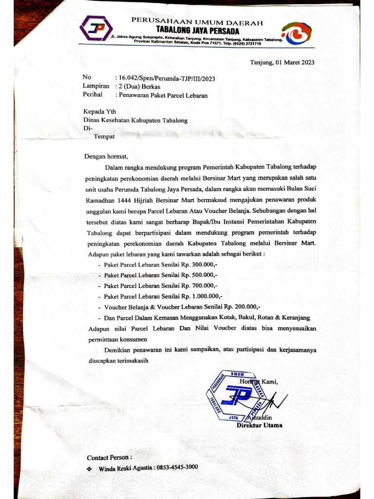 Penawaran Paket Parcel Lebaran | PDF
