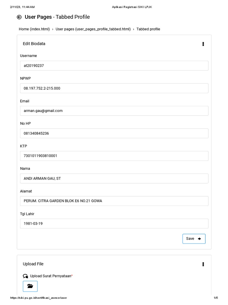 Aplikasi Registrasi SIKI LPJK | PDF | Php | Computer Engineering