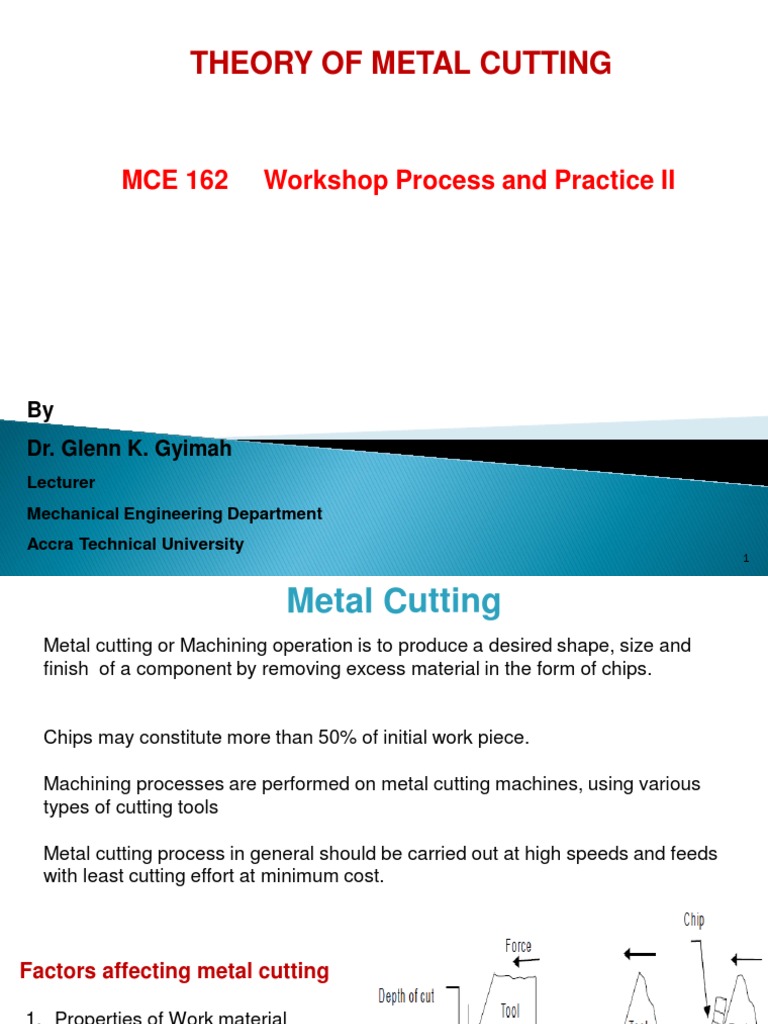 Theory of Metal Cutting PDF | PDF | Machining | Wear