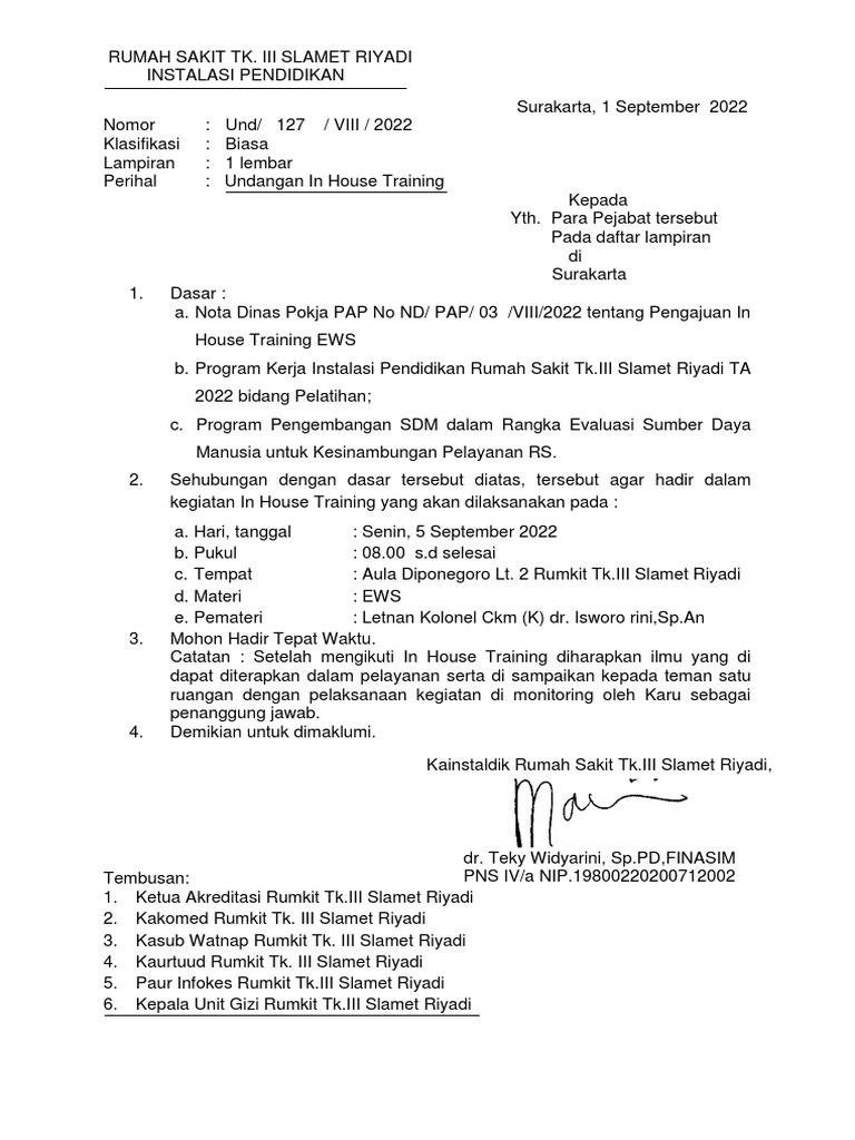 Undangan Iht 5 Sep 2022 Ews | PDF