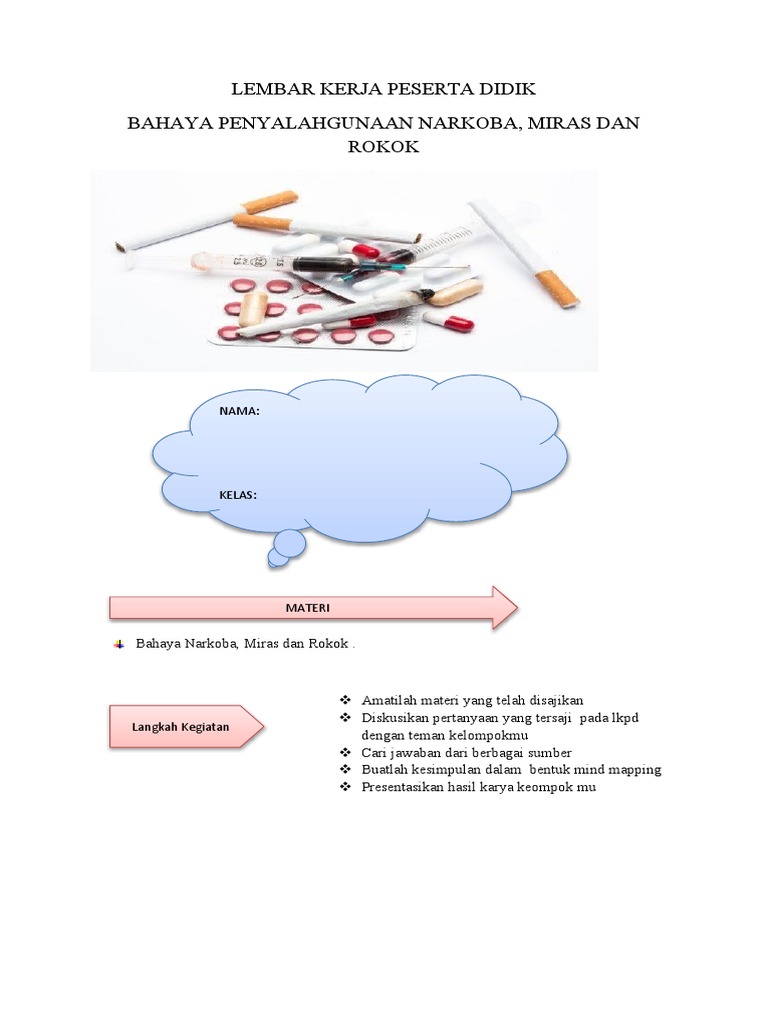 Mind Mapping Bahaya Narkoba dan Rokok | PDF | Sains & Matematika