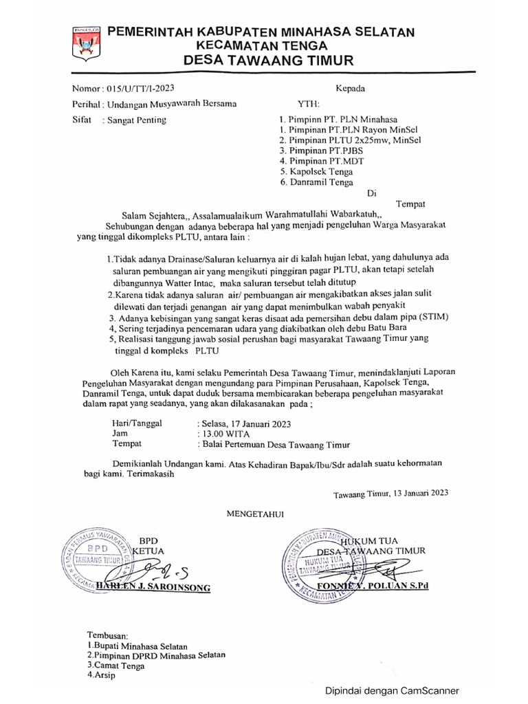 Surat Undangan Musyawarah | PDF