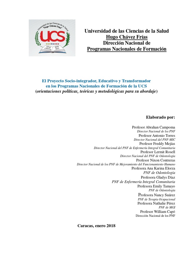 Universidad de Las Ciencias de La Salud Hugo Chávez Frías Dirección ...