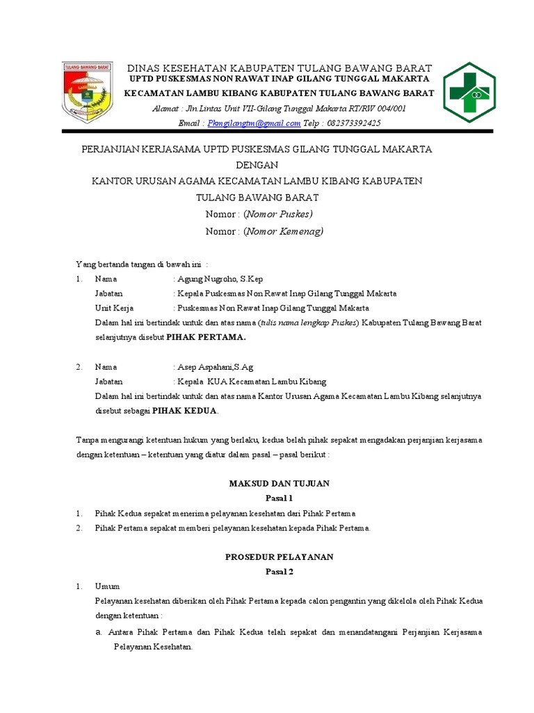 MOu Dengan KUA | PDF