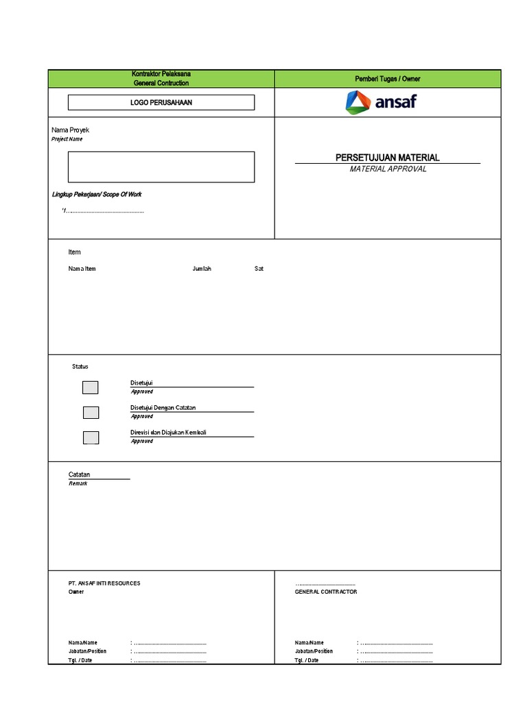 Form Inspeksi Ansaf | PDF