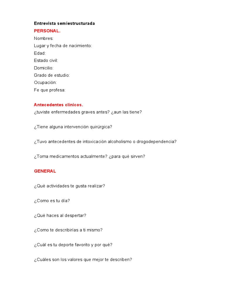 Entrevista Semiestructurada | PDF