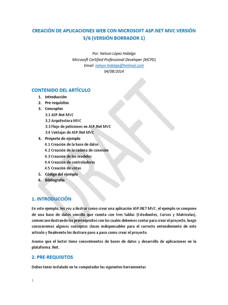 Creación BD MVC-Sencillo | PDF | .NET Framework | Modelo – Vista – Controlador