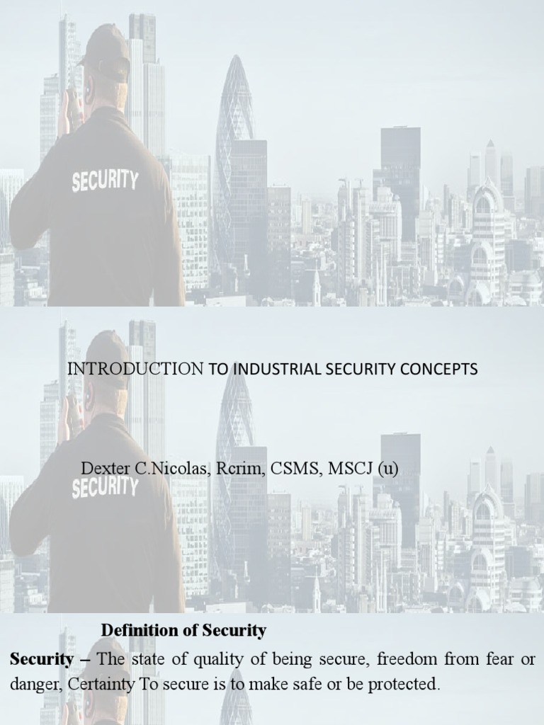 Introduction to Industrial Security Concepts | PDF | Trade Secret ...