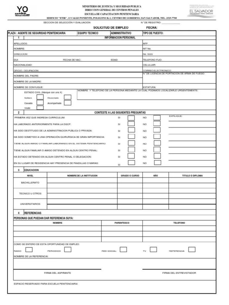 Solicitud de Empleo | PDF