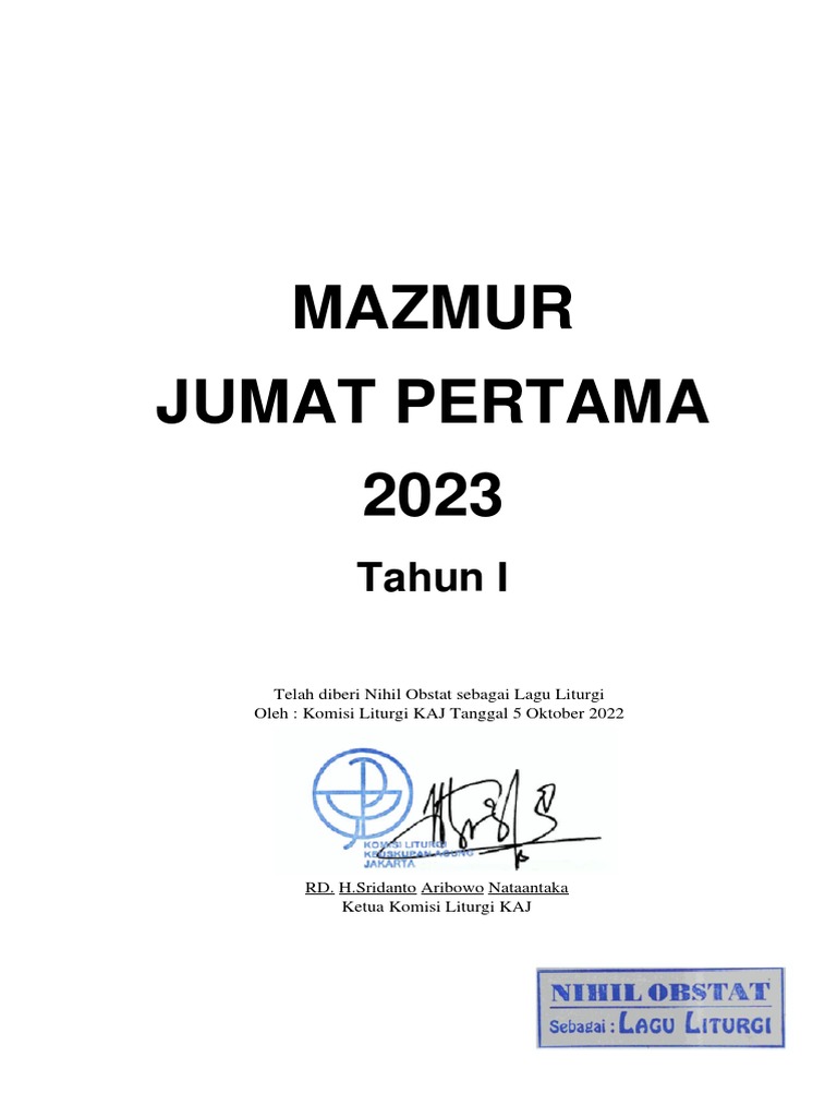 MAZMUR JUMPER 2023 (Revisi) - 1 - NIHIL OBSTAT | PDF