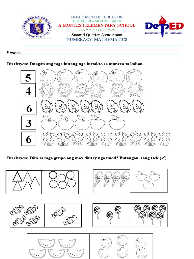 2nd Grading Assessement October 2017.kinder | PDF
