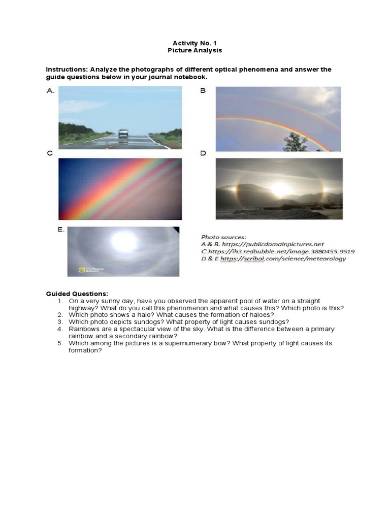 Analyzing Optical Phenomena in Light | PDF | Rainbow | Optics