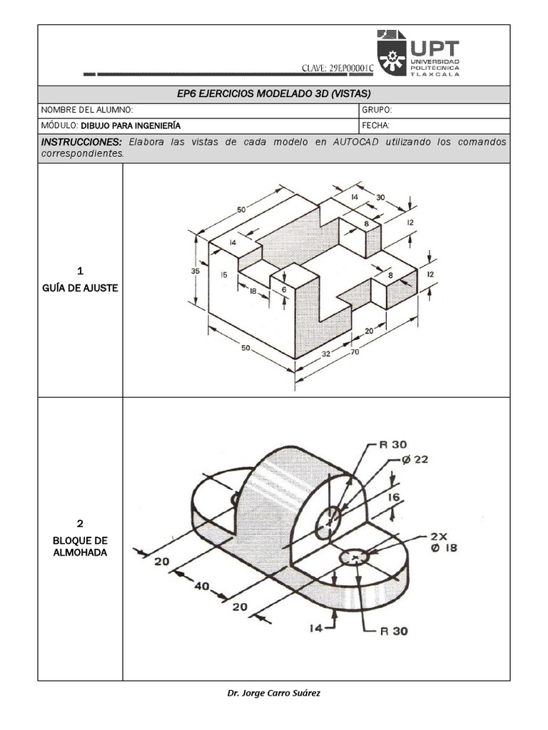 6 EP6 EJERCICIOS MODELADO 3D VISTAS | PDF