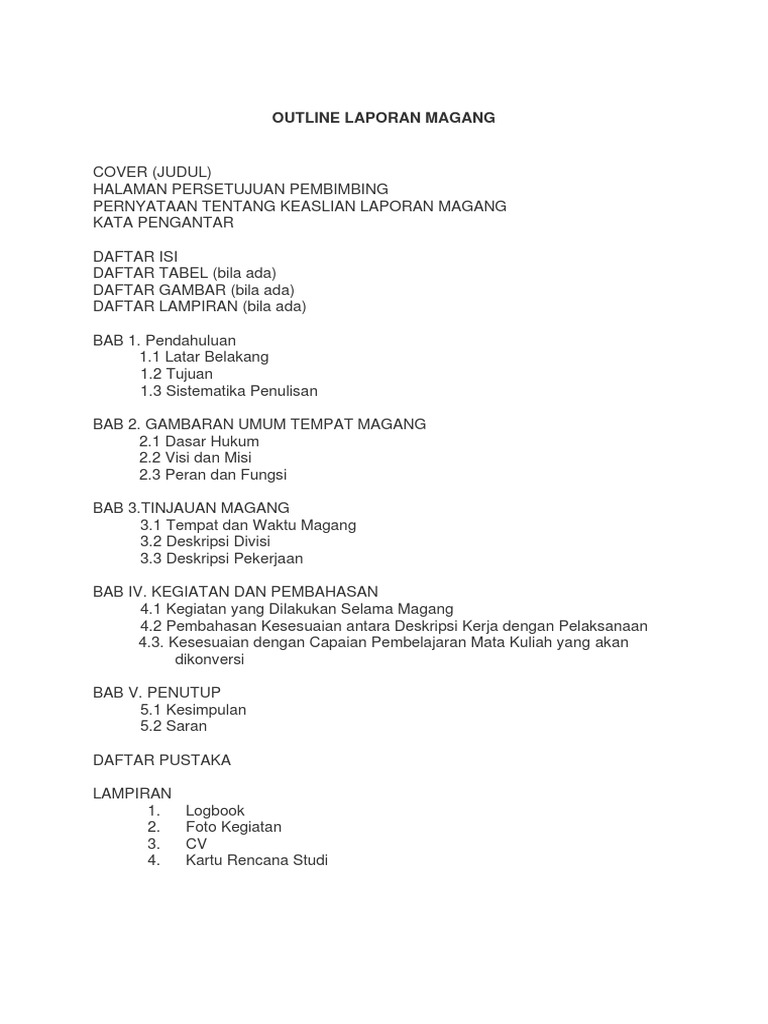 Format Laporan Magang PDF | PDF