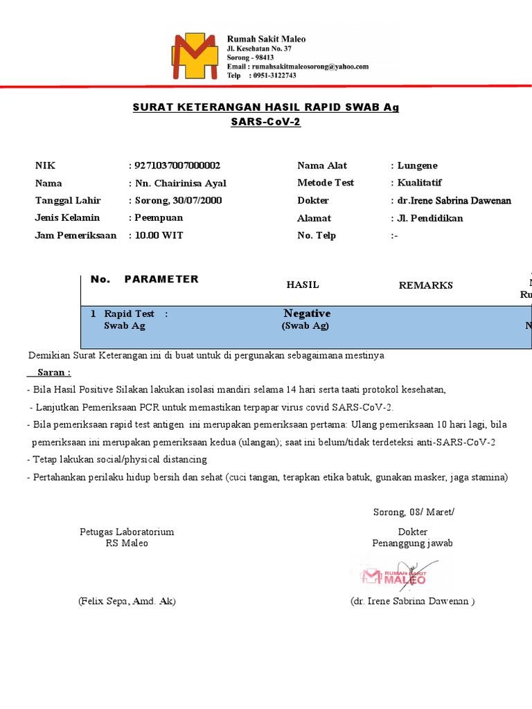Lembaran antigen format utuh.docx | PDF