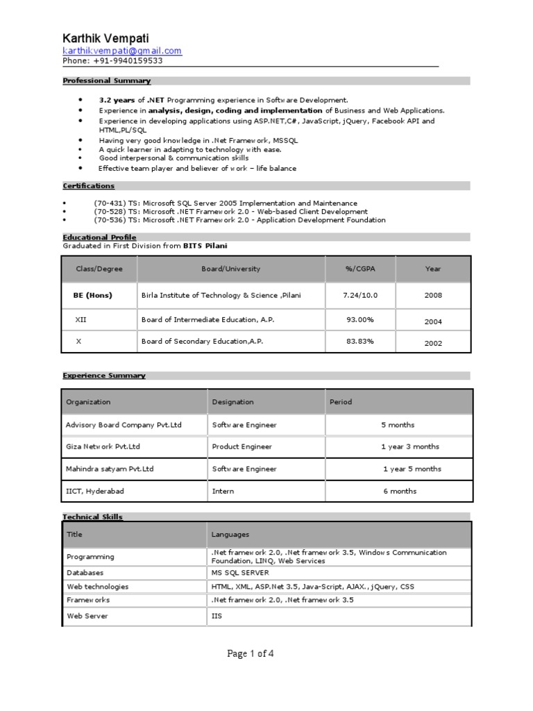 Karthik Vempati Phone 91 9940159533 Pdf Ajax Programming Microsoft Sql Server