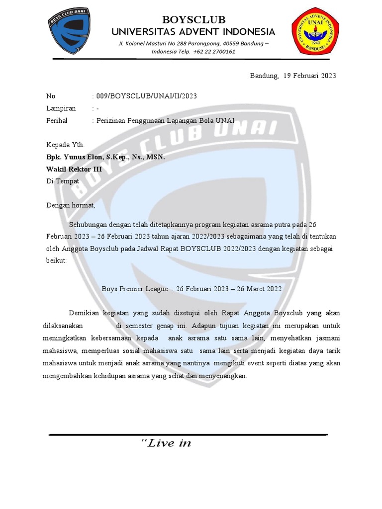 009 Surat Perizinan Lapangan Untuk BPL | PDF