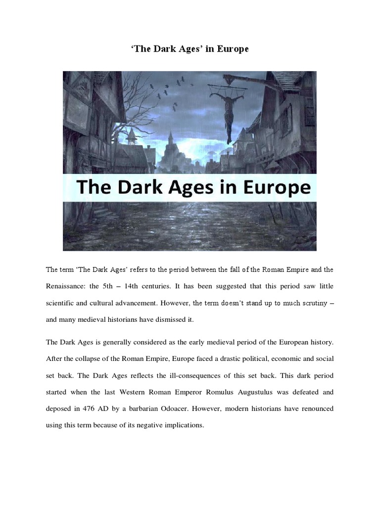 The Dark Ages' in Europe | PDF | Middle Ages | Charlemagne