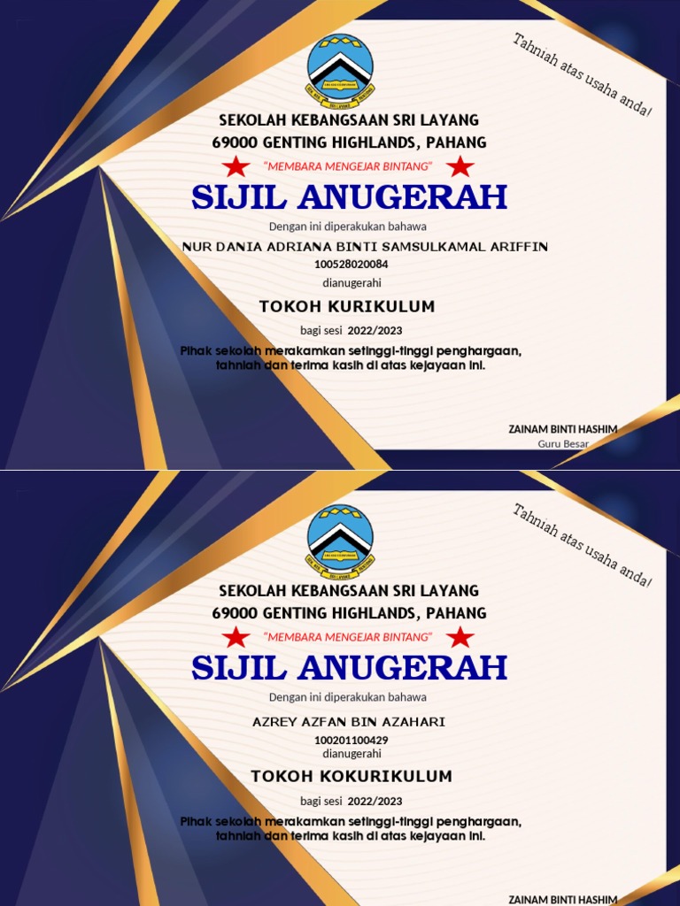 Sijil Tokoh | PDF
