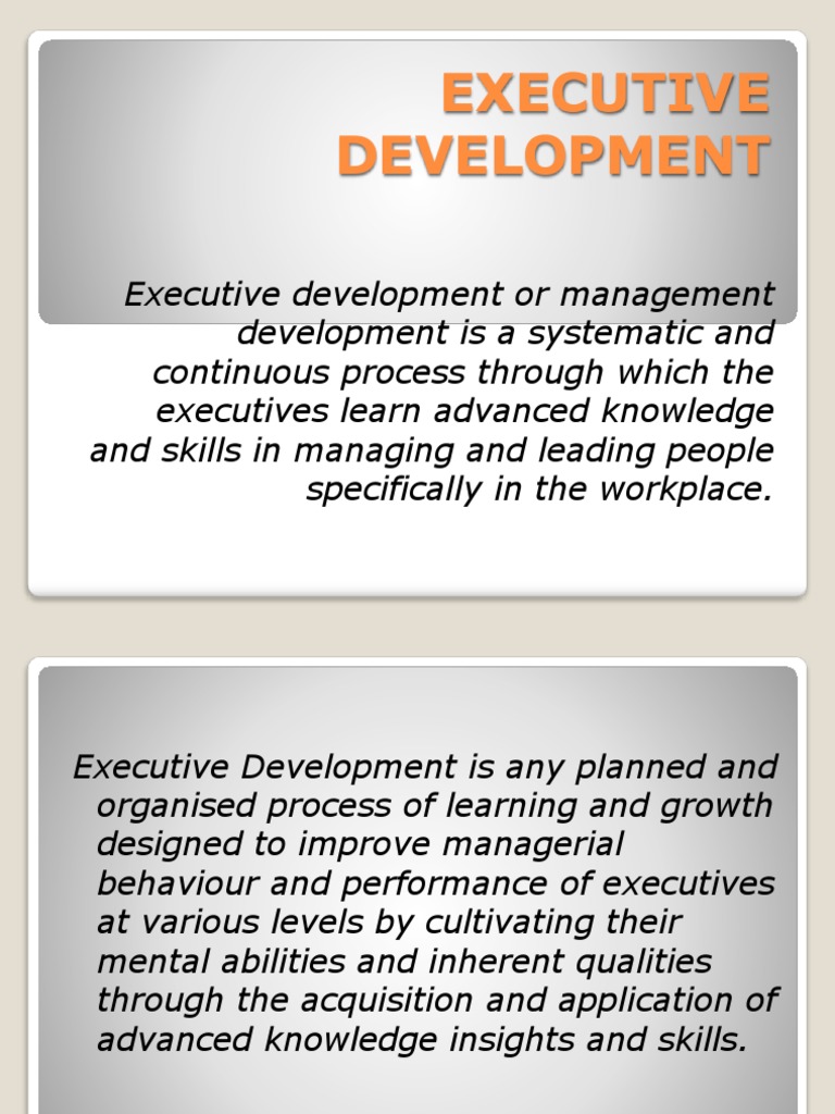 Executive Development | PDF | Skill | Leadership