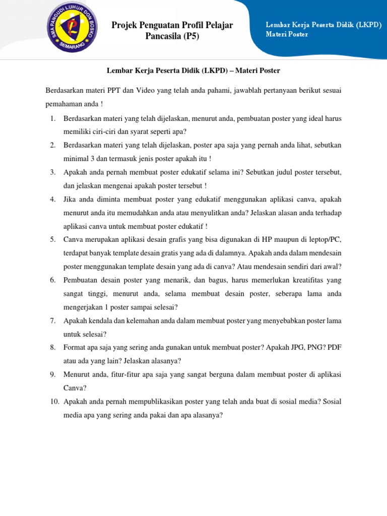 LKPD KELOMPOK POSTER | PDF