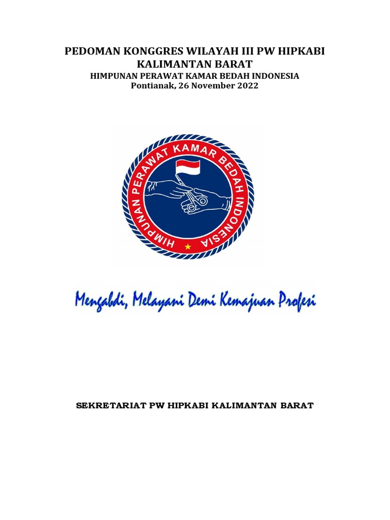 Pedoman Konggres Wilayah IV Pw Hipkabi Kalimantan Barat | PDF