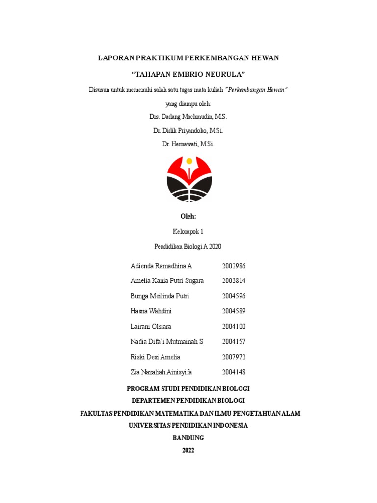 Tahapan Neurula dalam Embrio Vertebrata | PDF | Pengembangan Diri ...