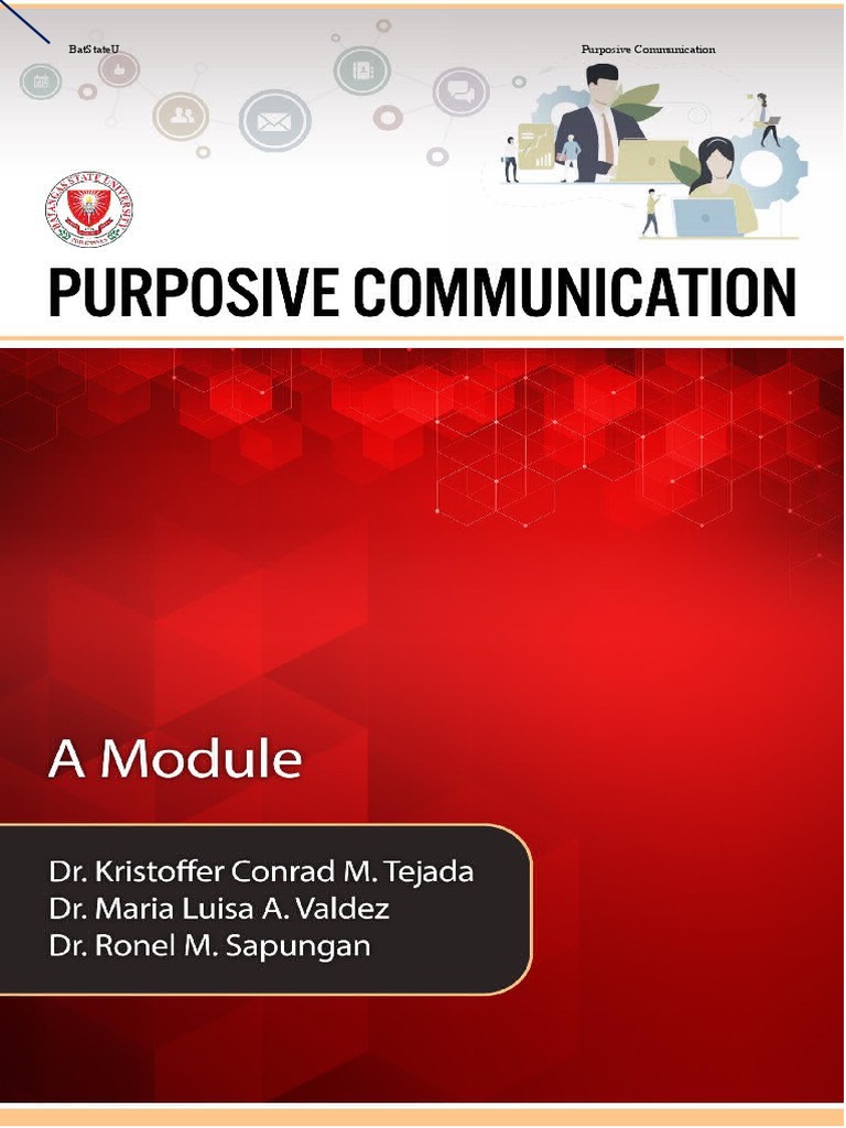 MODULE FOR STUDENTS GEd 106 Purposive Communication Module | PDF | Communication | Learning