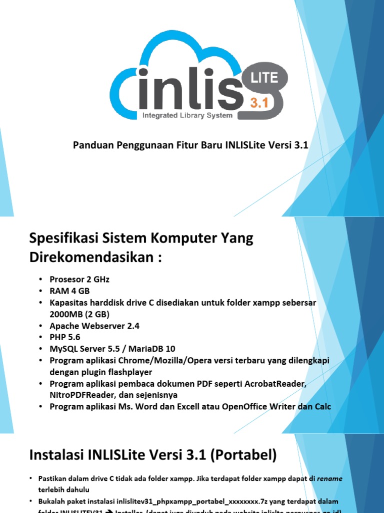 Panduan penggunaan fitur baru INLISLite Versi 3.1 | PDF