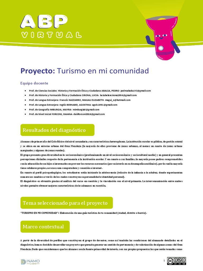 Turismo en Mi Comunidad (ABP) | PDF | Aprendizaje | Maestros