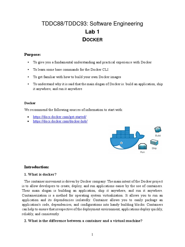 Lab 1 DockerLab PDF | PDF | Cloud Computing | Virtual Machine