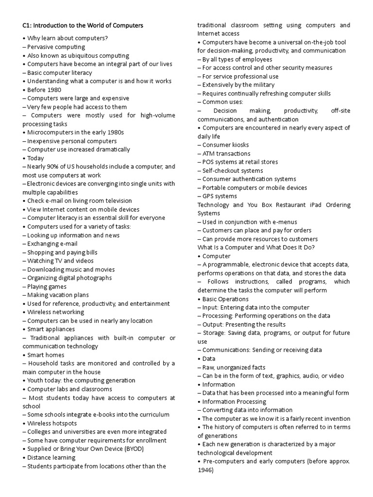 Introduction To The World of Computers PDF | PDF | Byte | Computer Data ...