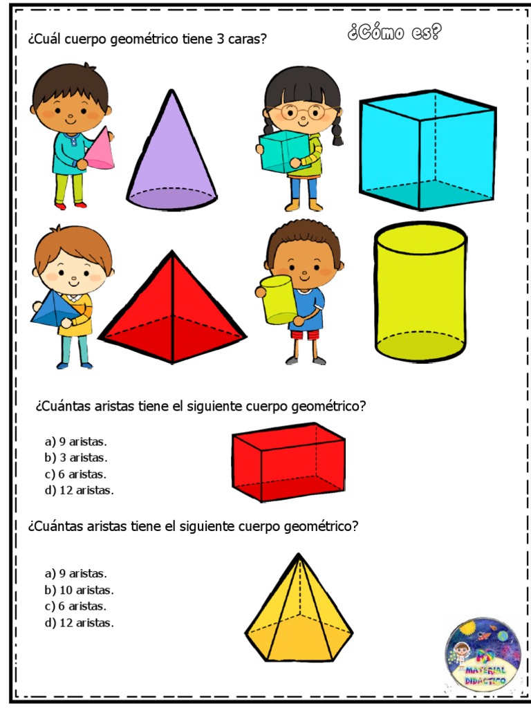 Aristas y características de cuerpos geométricos | PDF | revolución ...
