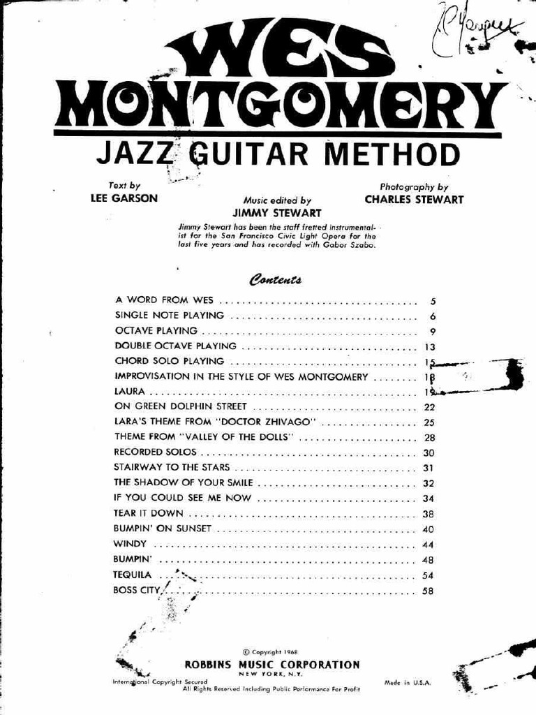 Wes Montgomery - Jazz Guitar Method | PDF
