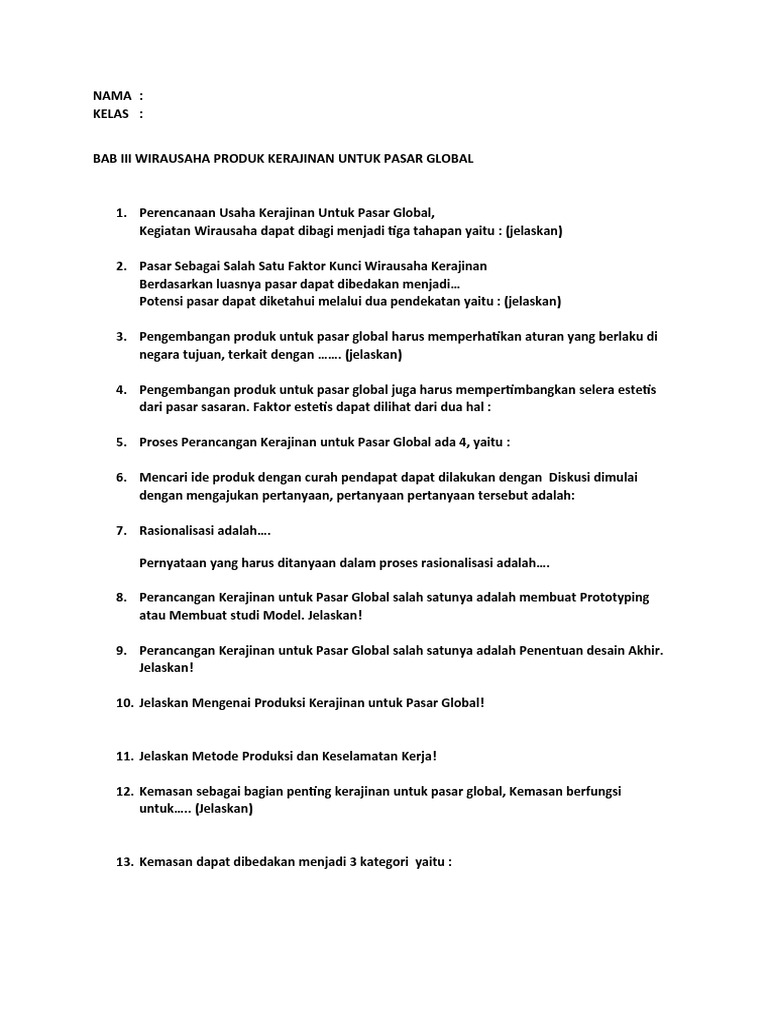 Ualanagn Rangkuman PKWU BAB III | PDF