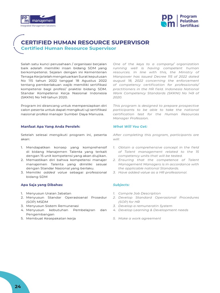 Certified Human Resource Supervisor | PDF