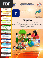 DLL Matatag - Filipino 7 q1 w1 | PDF