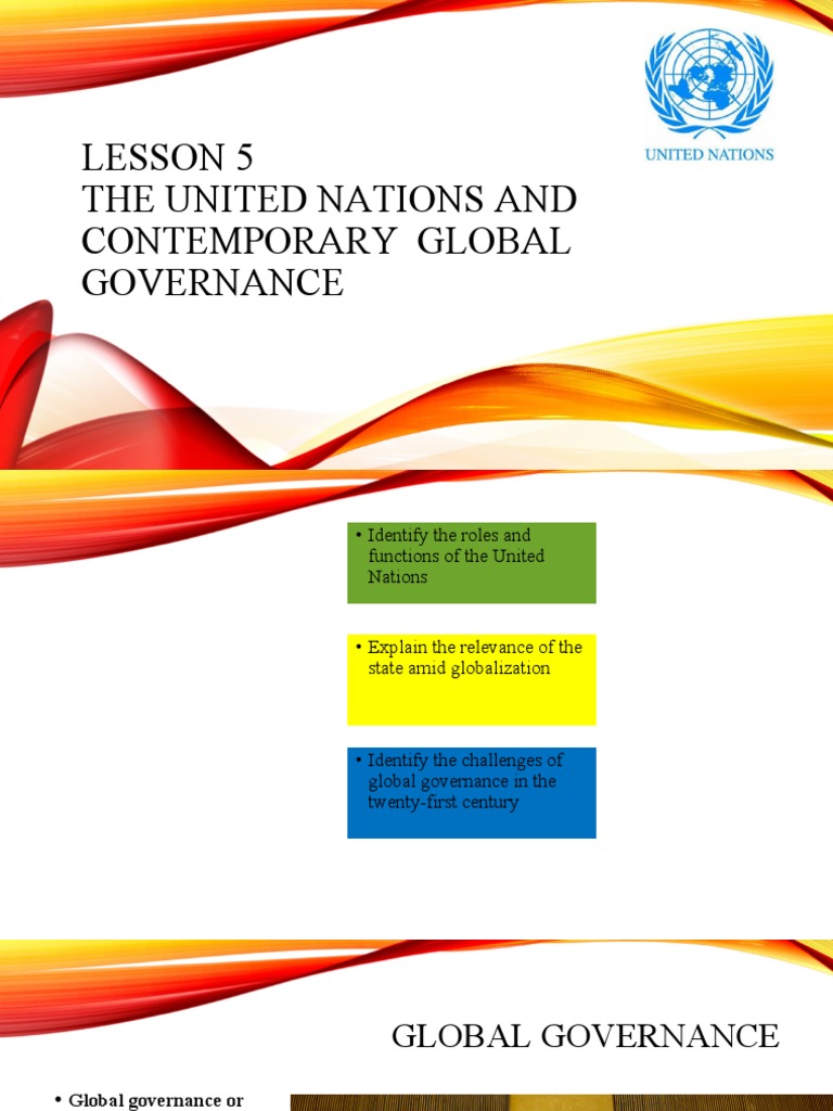 Lesson 5 the United Nation Contemporary Global Gevernance | PDF ...