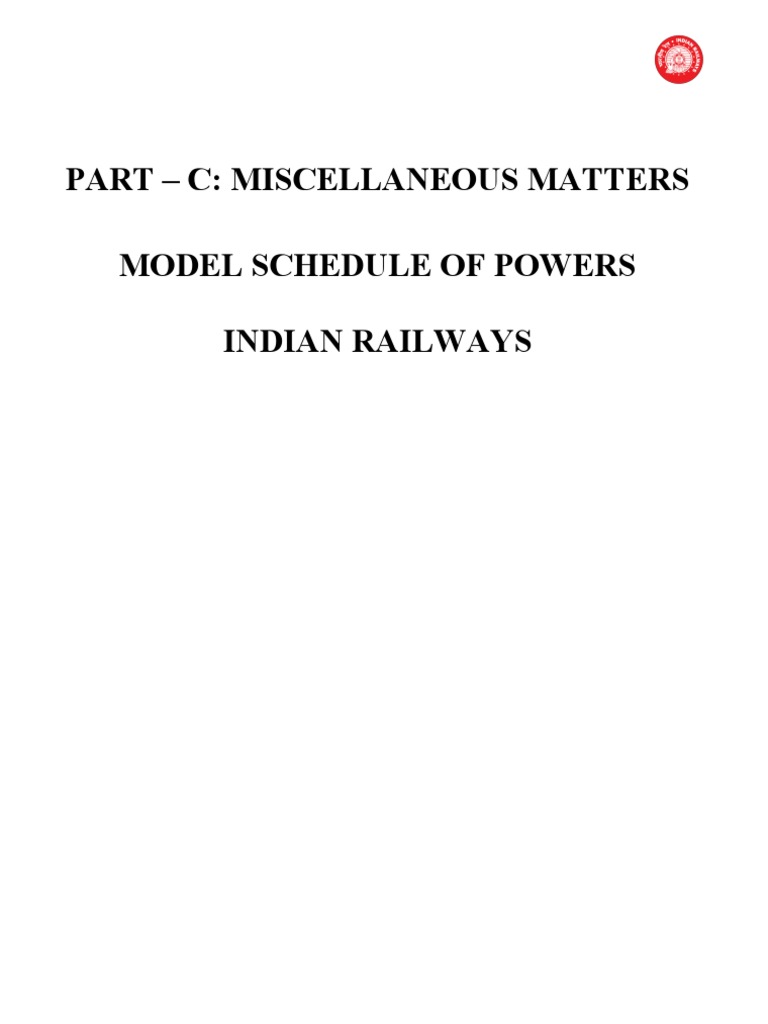 Miscellaneous Matters (PART - C) PDF | PDF | Rail Transport | Expense