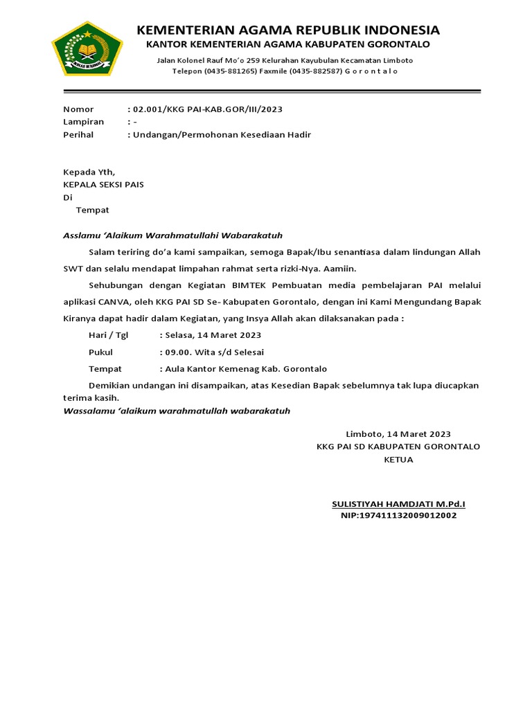 Undangan Bimtek 2023 | PDF