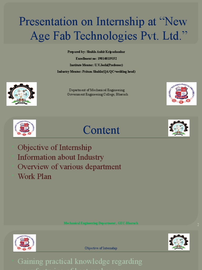 INTERNSHIP | Download Free PDF | Pipe (Fluid Conveyance) | Mechanical ...