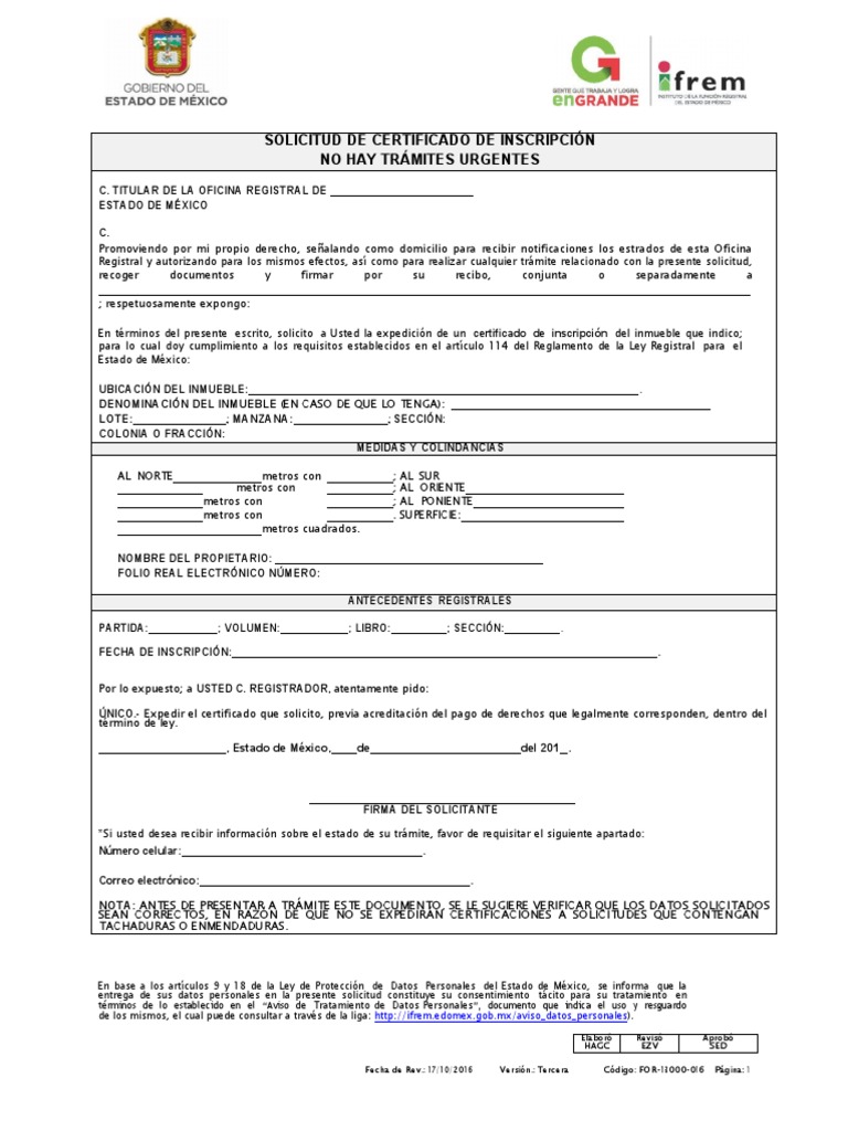 Certificado Inscripcion | PDF | Estado de los Estados Unidos | Justicia