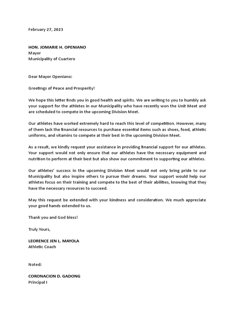 Solicitation Letter | PDF