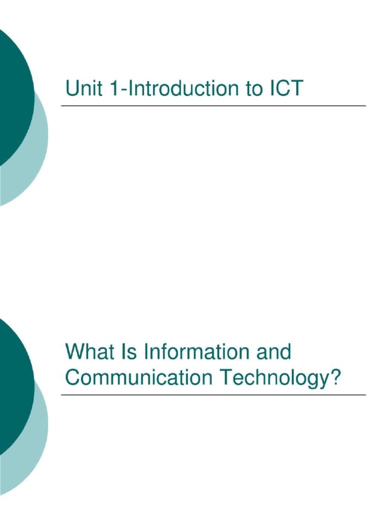 Introduction To ICT | PDF