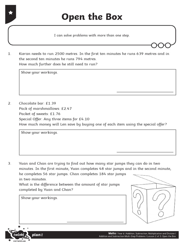 t2 M 5870 Differentiated Multistep Problems Involving Addition and Subtraction Activity Sheets ...